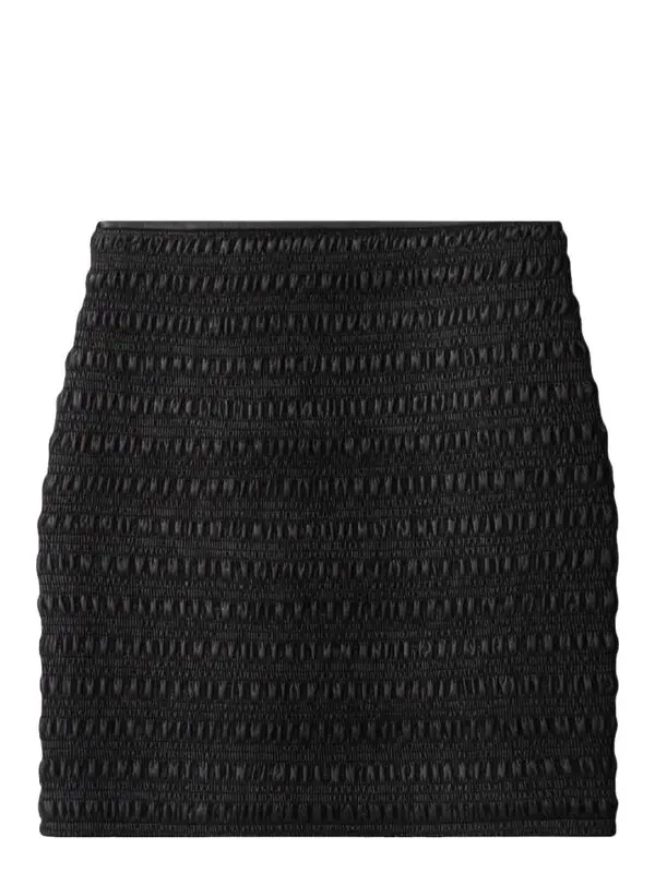 Nanushka Ceara Smocked Mini Skirt - Black