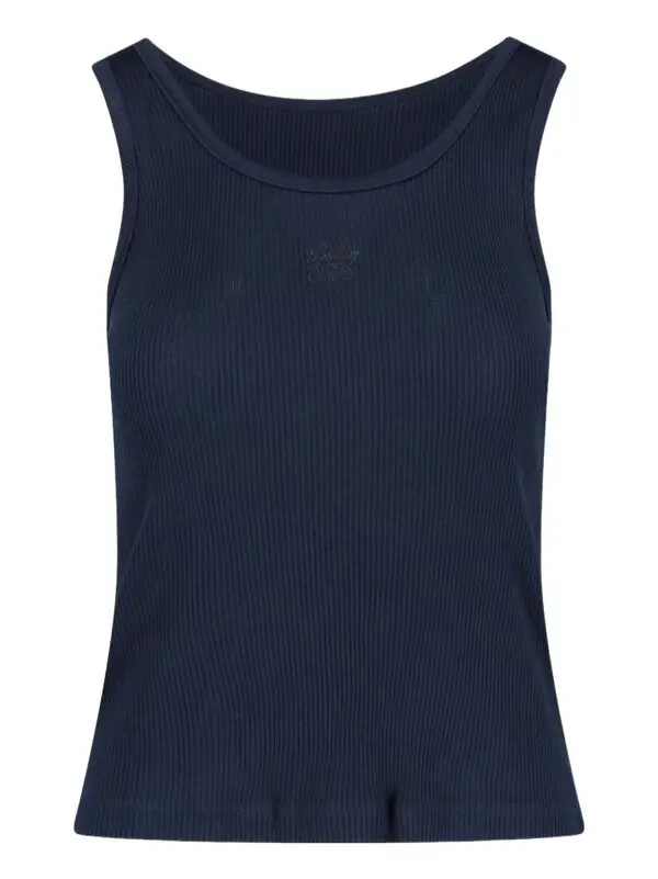 Loewe Ribbed Tank Top With Anagram Embroidery - Blue