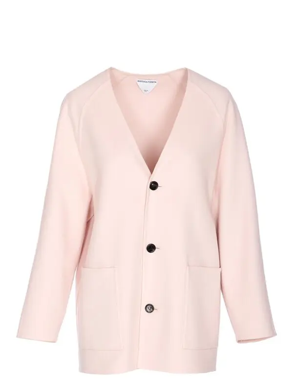 Bottega Veneta Collarless Buttoned Cardigan - Pink