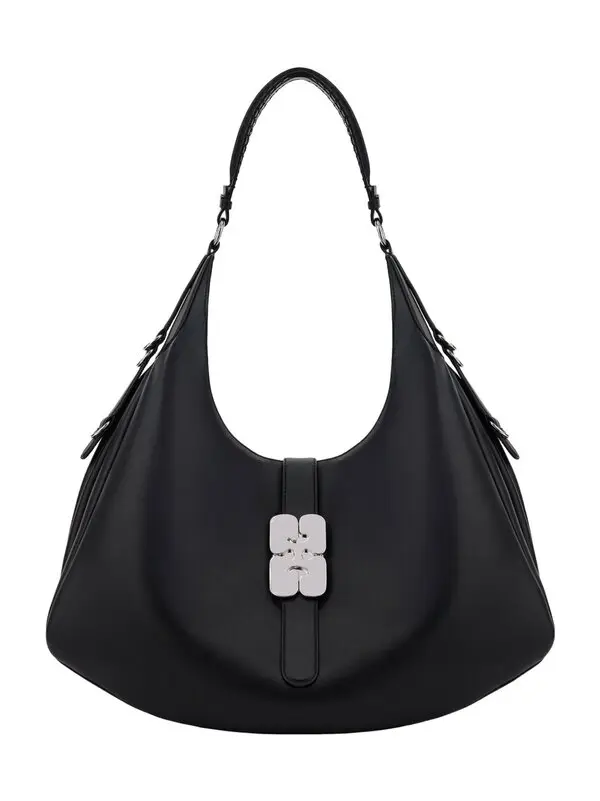GANNI Large Kat Bag With Butterfly Buckle - Black