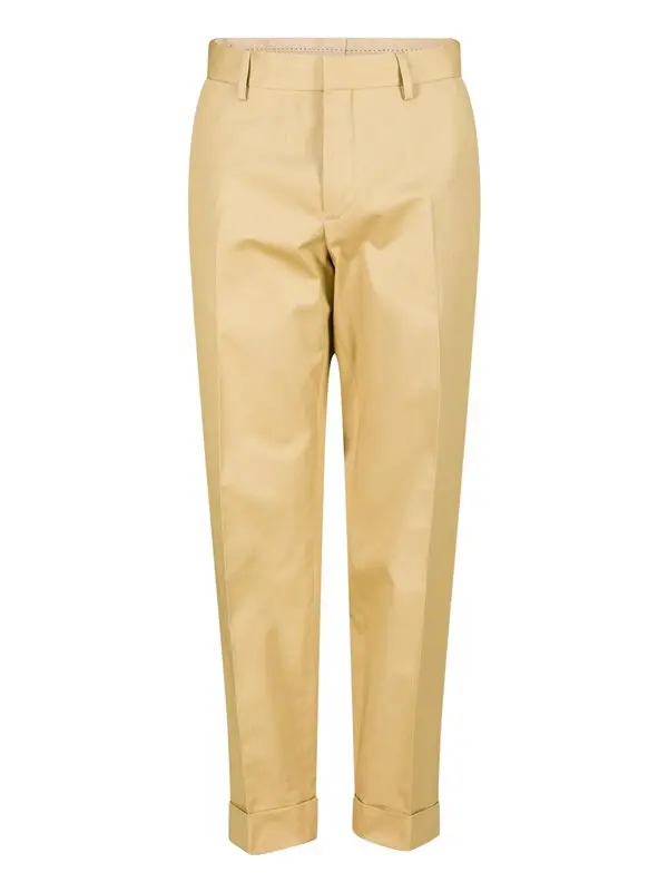 Dries Van Noten Tapered Casual Pants With Fold-down Hem - Beige