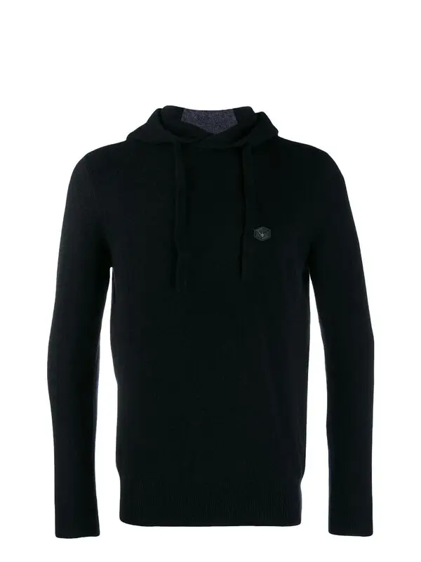 Emporio Armani Hooded Jumper - Black