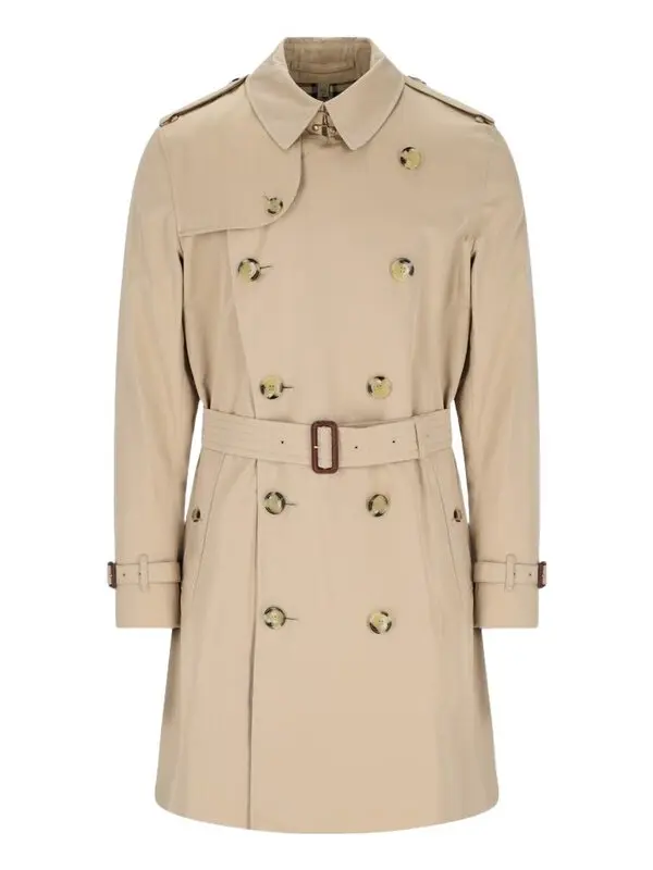 Burberry Belted Double-breasted Trench Coat - Honey Beige
