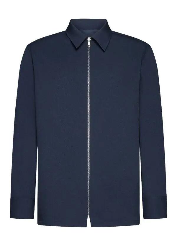 JIL SANDER Zip-up Shirt Jacket - Blue
