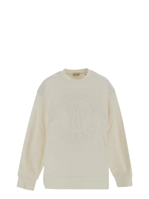 Moncler Logo Embroidered Crewneck Sweatshirt - White