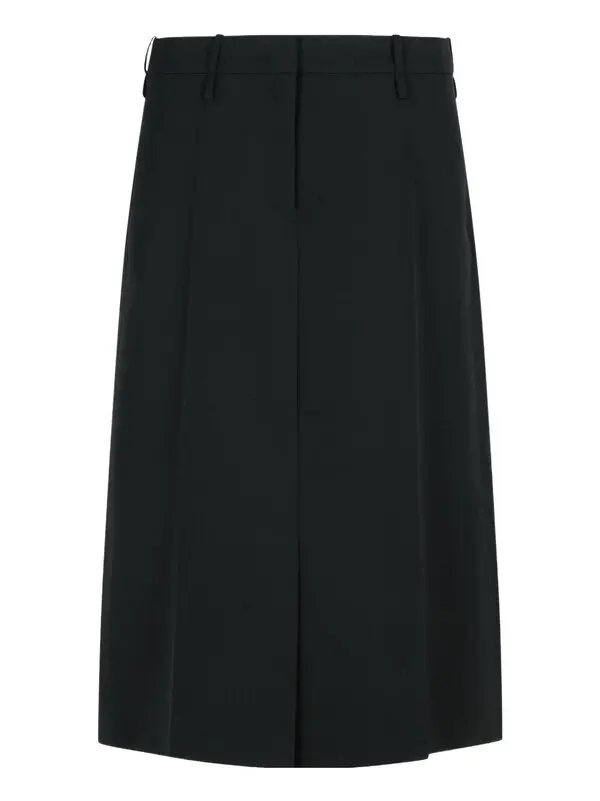JIL SANDER Pleated Midi Skirt - Black