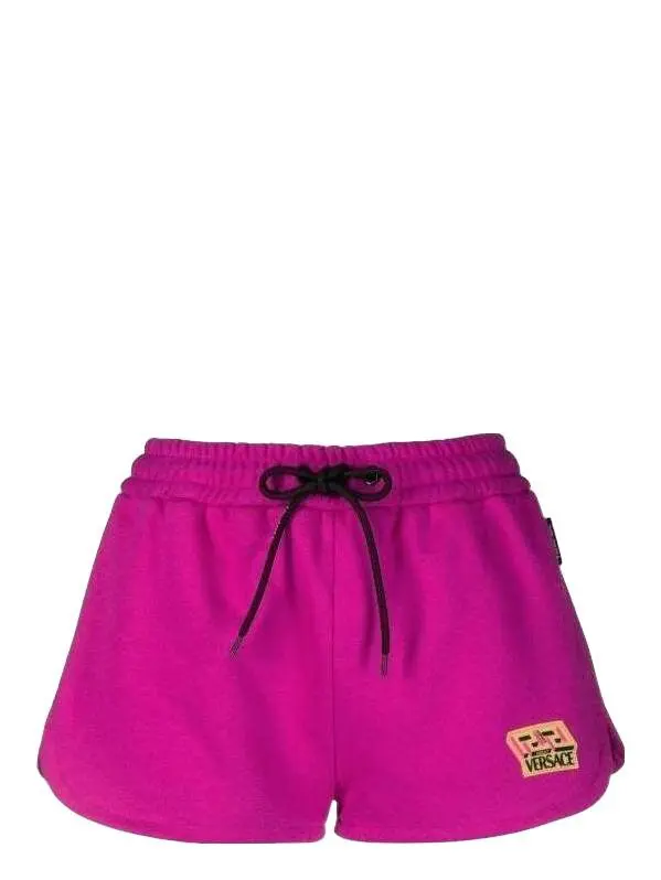 Versace Drawstring Casual Shorts With Logo Detail - Pink
