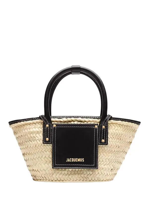 Jacquemus Woven Panel Tote Bag - Nude