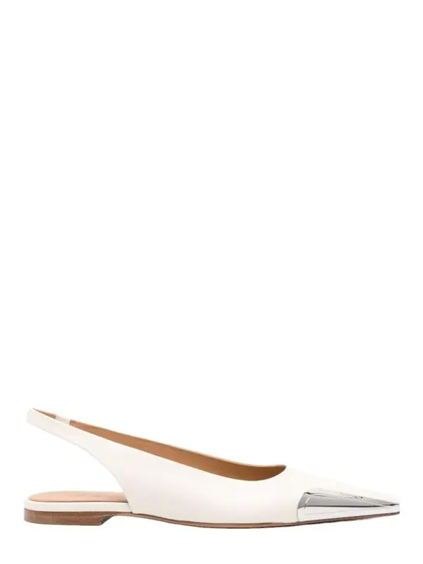 Off-White Allenframe Leather Ballerina Flats - White