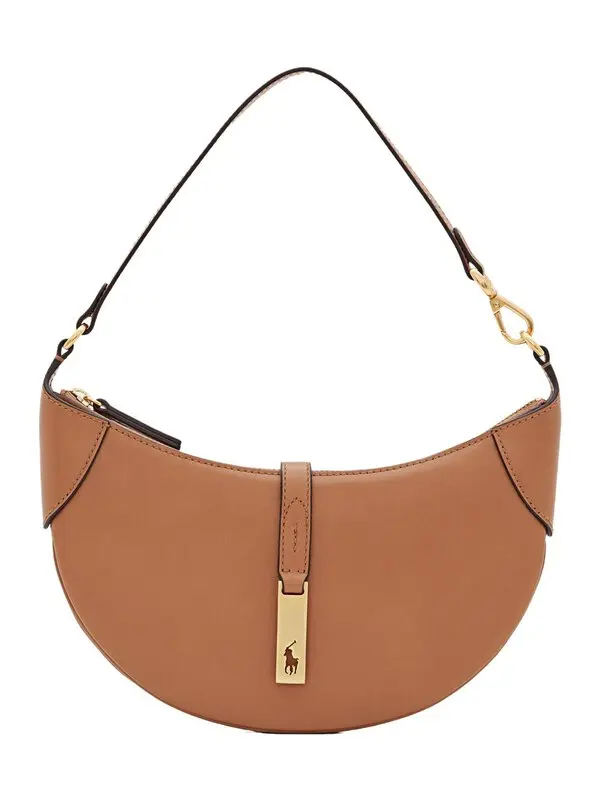Polo Ralph Lauren Logo Plaque Zipped Mini Shoulder Bag - Brown