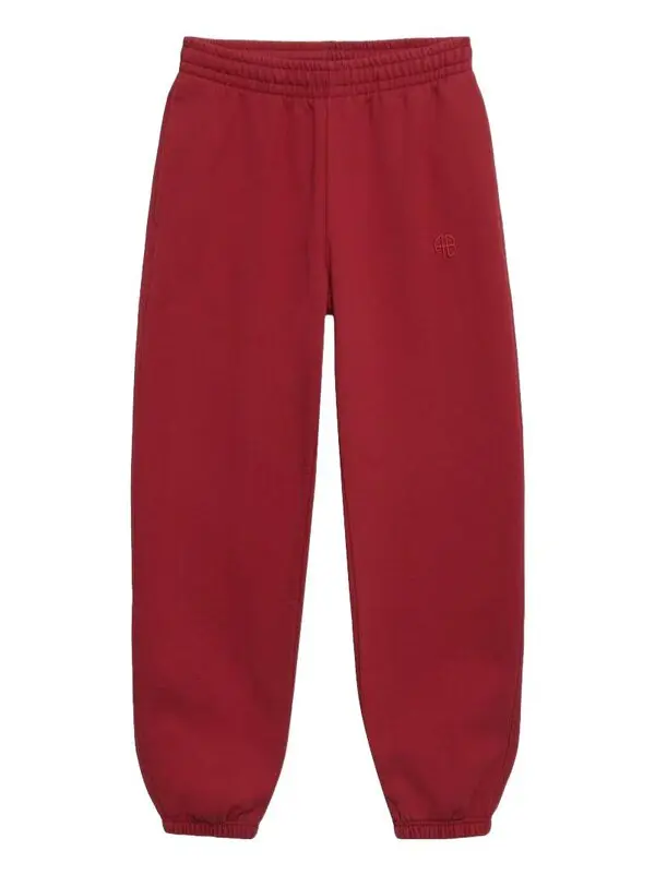 ANINE BING Logo Embroidered Sweatpants - Red