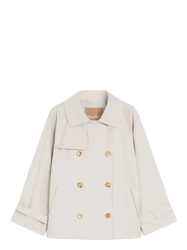 Max Mara Short Water-repellent Cotton Twill Trench Coat - True Color