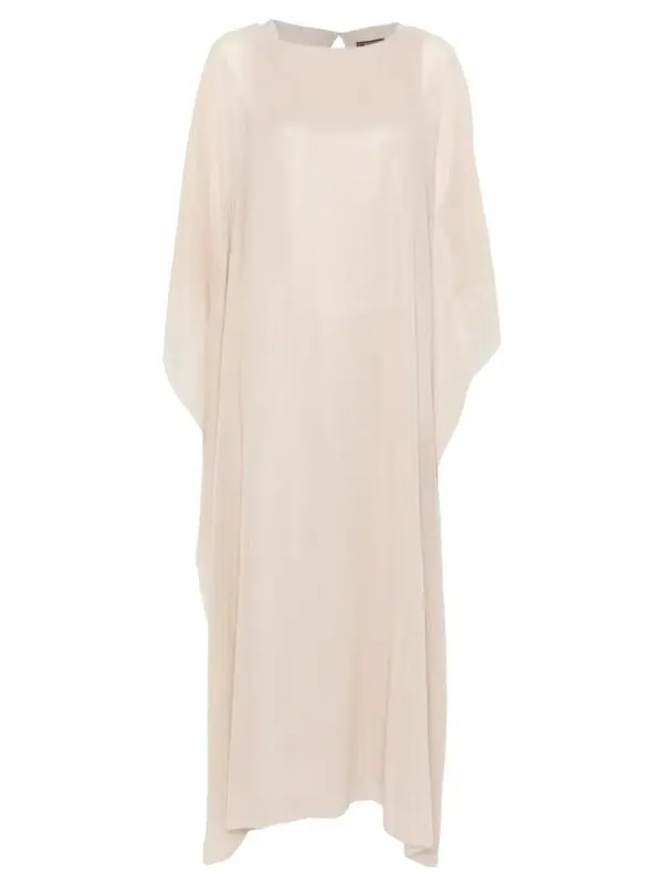 Peserico Crew Neck Maxi Dress - Nude