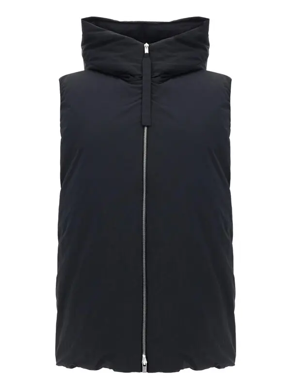 JIL SANDER Zip-up Hooded Gilet - Black