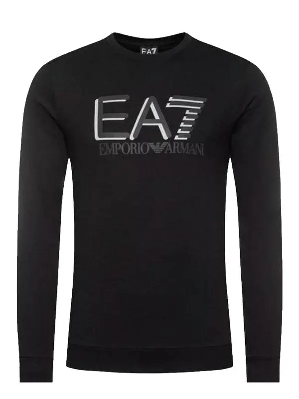 EA7 Logo Printed Pullover - Black