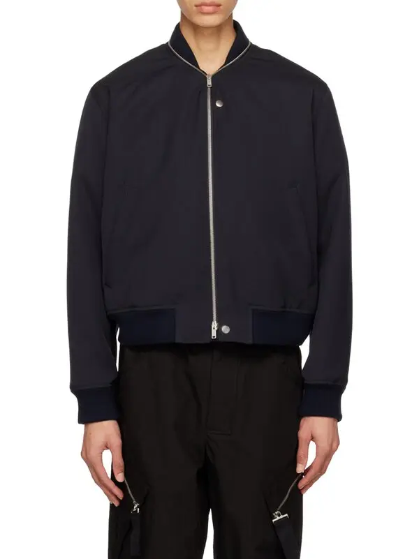 JIL SANDER Zip-up Long-sleeved Bomber Jacket - Black