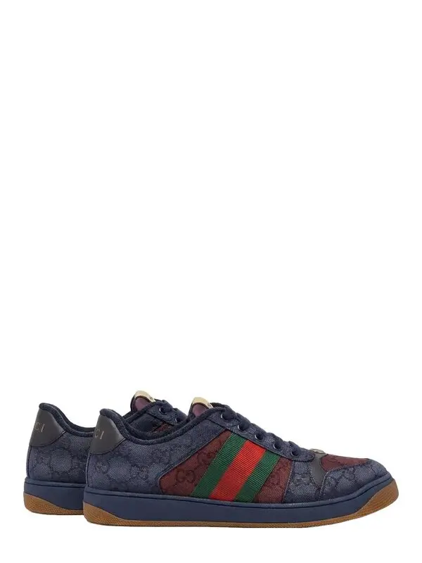 Gucci Screener Bi-color Gg Canvas Sneakers - Dark Blue