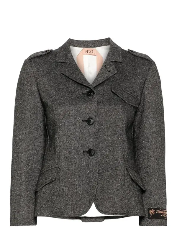 N.21 Mélange Effect Jacket - Black And White