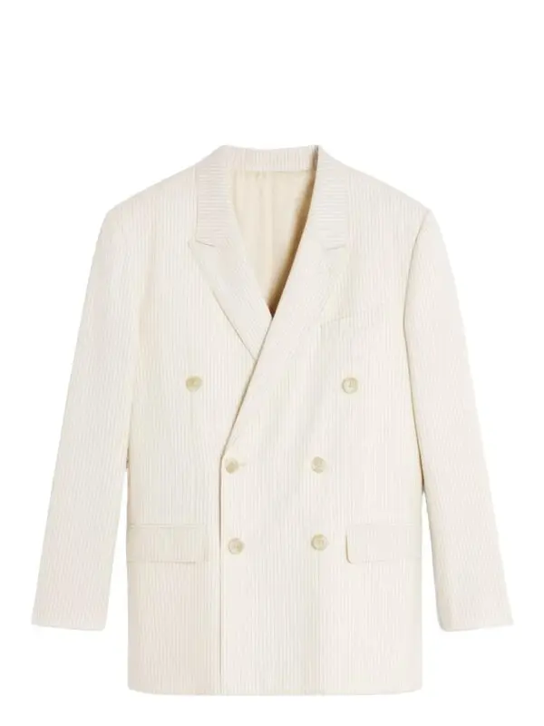 Celine Striped Wool Jacket - Ivory