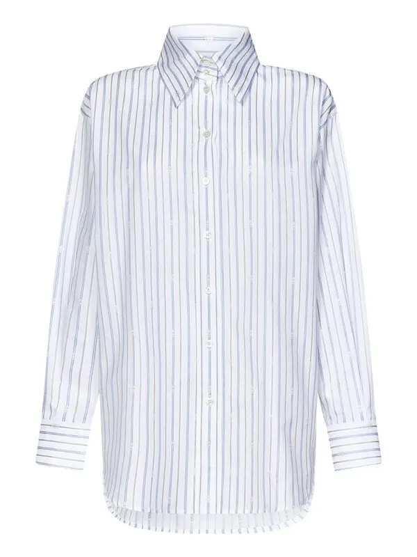 Alexander McQueen Long Sleeved Striped Shirt - White