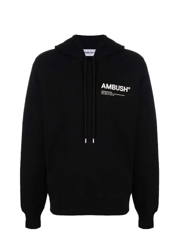 AMBUSH Logo-print Cotton Hoodie - Black