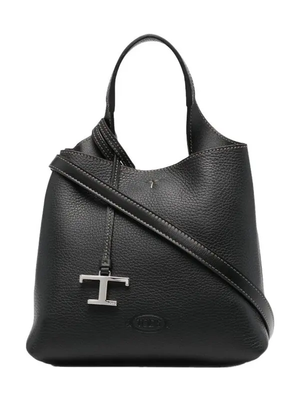 TOD'S Logo Plaque Tote Bag - Black
