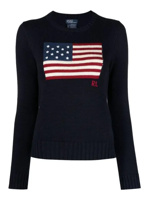 Polo Ralph Lauren Graphic Intarsia Knitted Jumper - Black