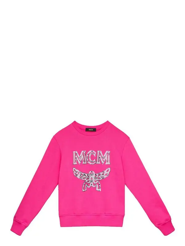 Mcm Round Neck Logo Pullover - Pink