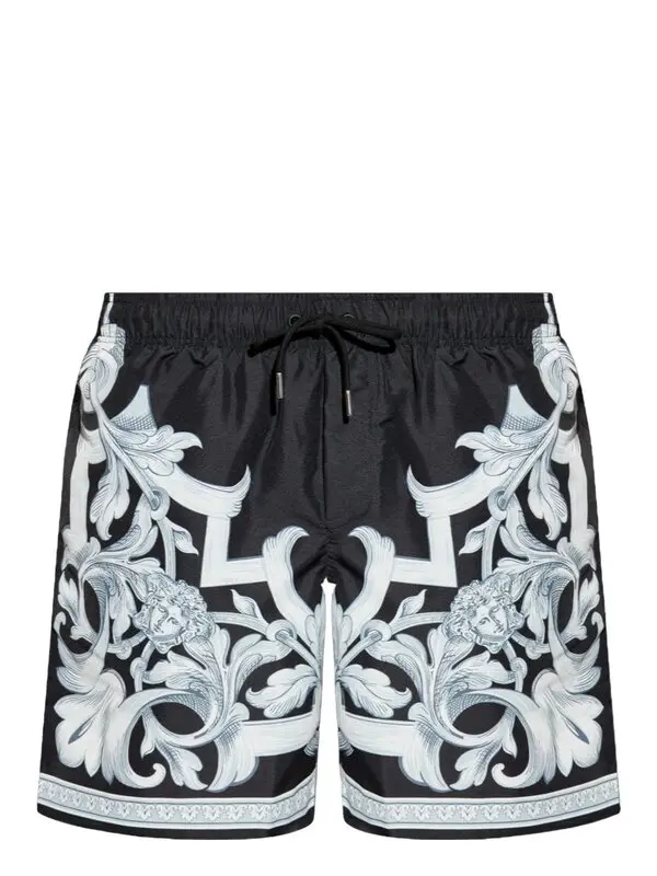 Versace Barocco Print Swim Shorts - Black