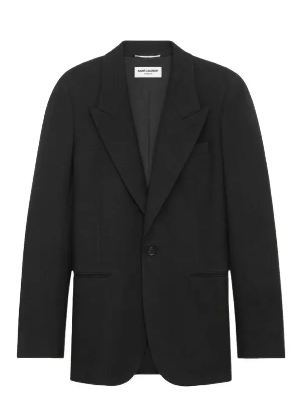 Saint Laurent Wool Gabardine Blazer - Black