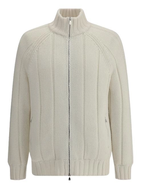 Brunello Cucinelli Zip-up Ribbed-knit Jacket - Gray