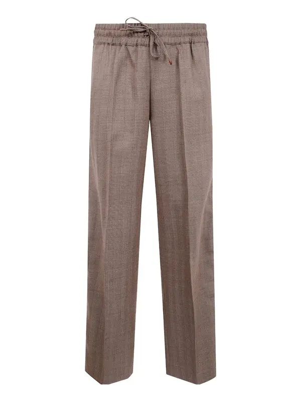 Drole De Monsieur Drôle De Le Chevron Pants - Brown