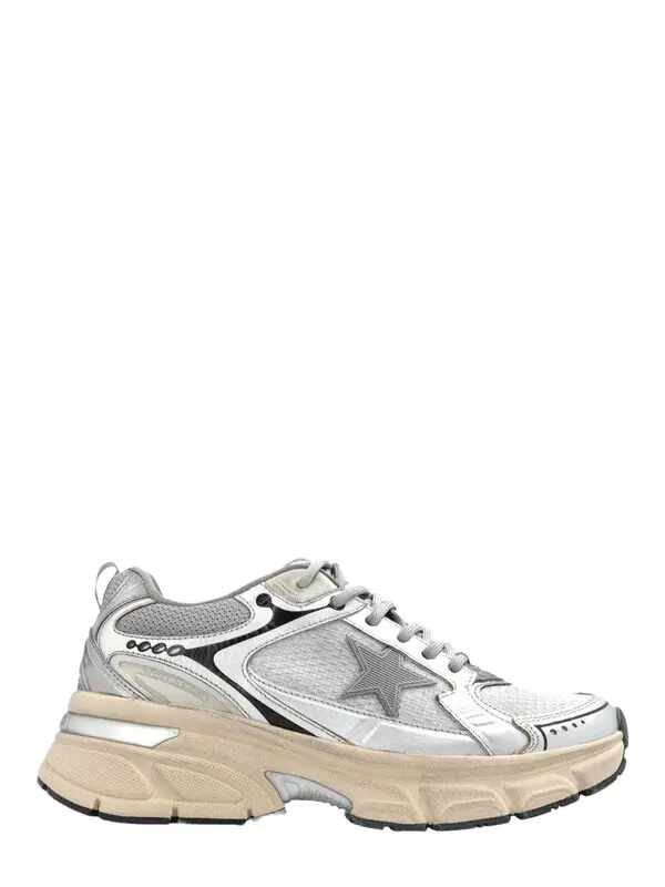 GOLDEN GOOSE Lightstar Mesh Low-top Sneakers - Silver