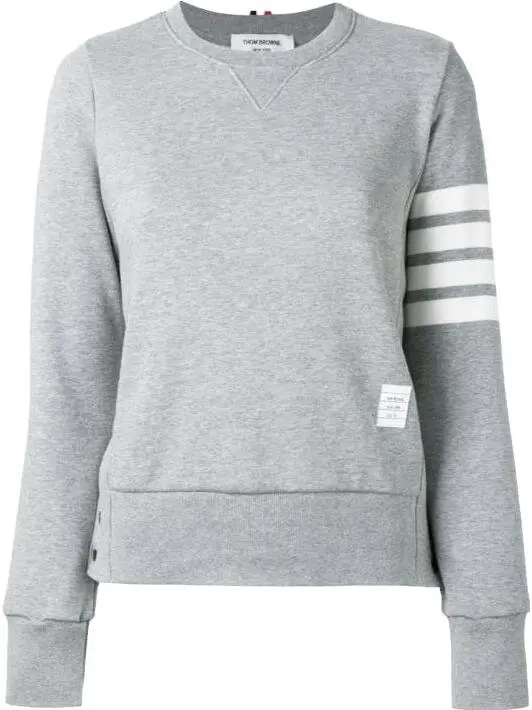 Thom Browne 4-bar Crewneck Sweatshirt - Light Gray