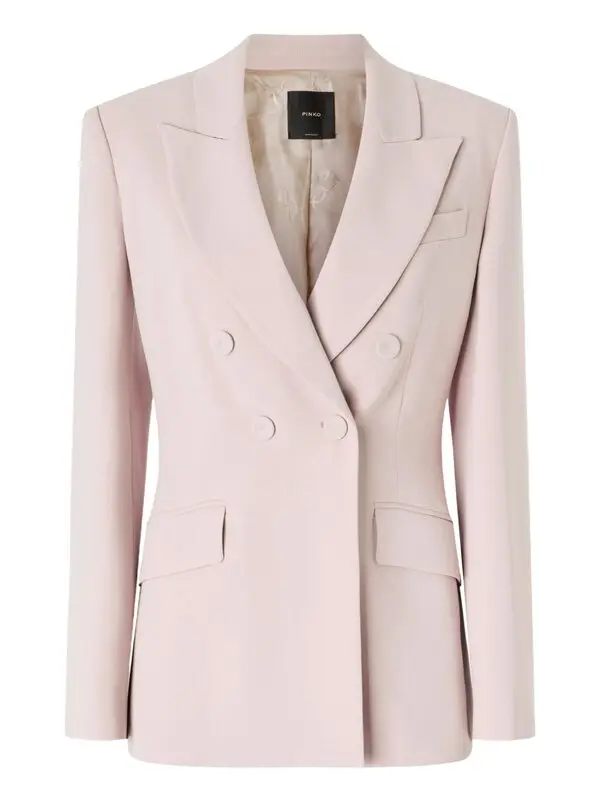 Pinko Peak Lapel Double Breasted Blazer - Pink