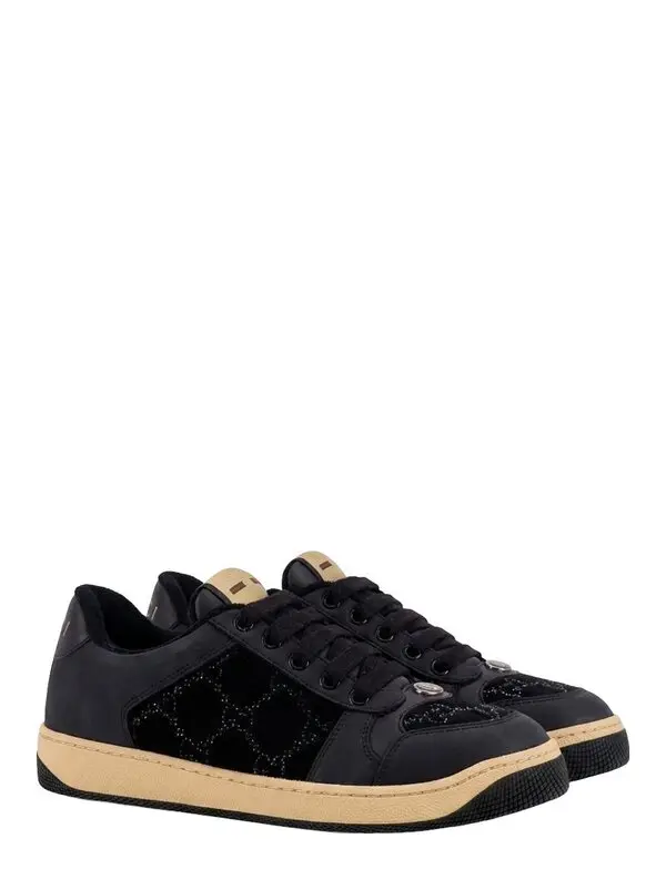 Gucci Gg Crystal Screener Trainers - Black
