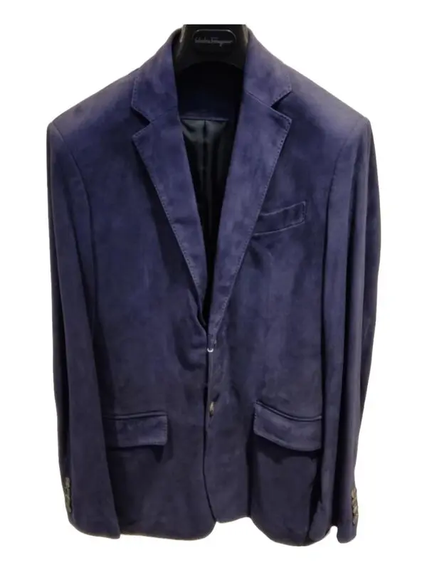 FERRAGAMO Long-sleeved Casual Jacket - Navy