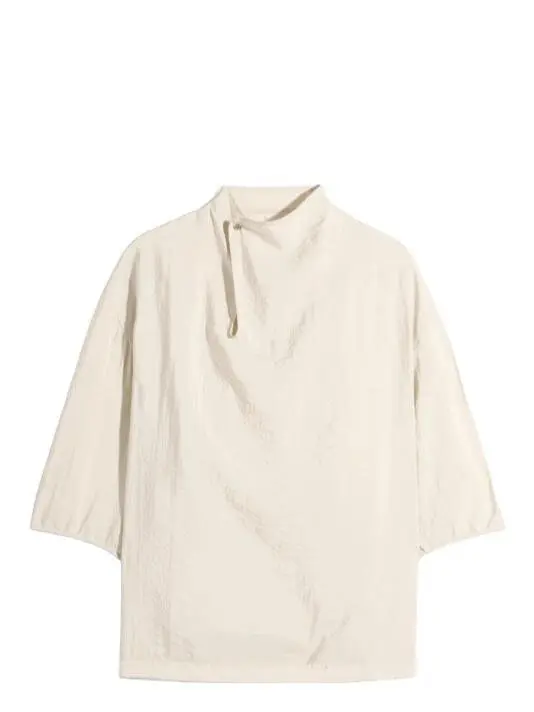 LEMAIRE Soft Collar Top - Oatmeal Milk Color