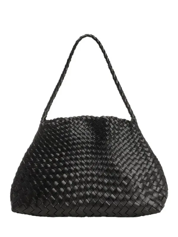 Dragon Diffusion Braided Leather Tote Bag - Black