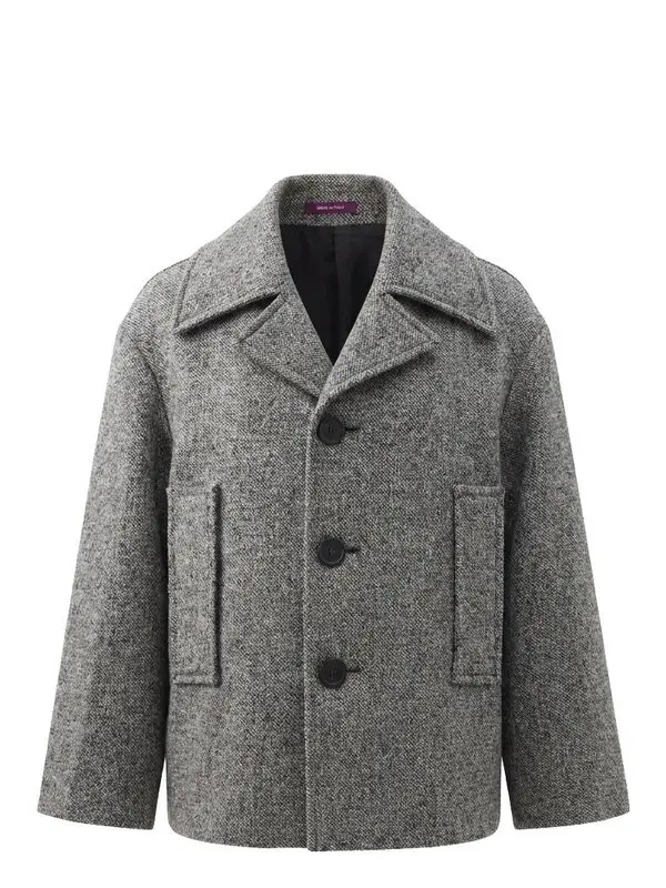 Gucci Double Cotton Wool Caban - White And Black