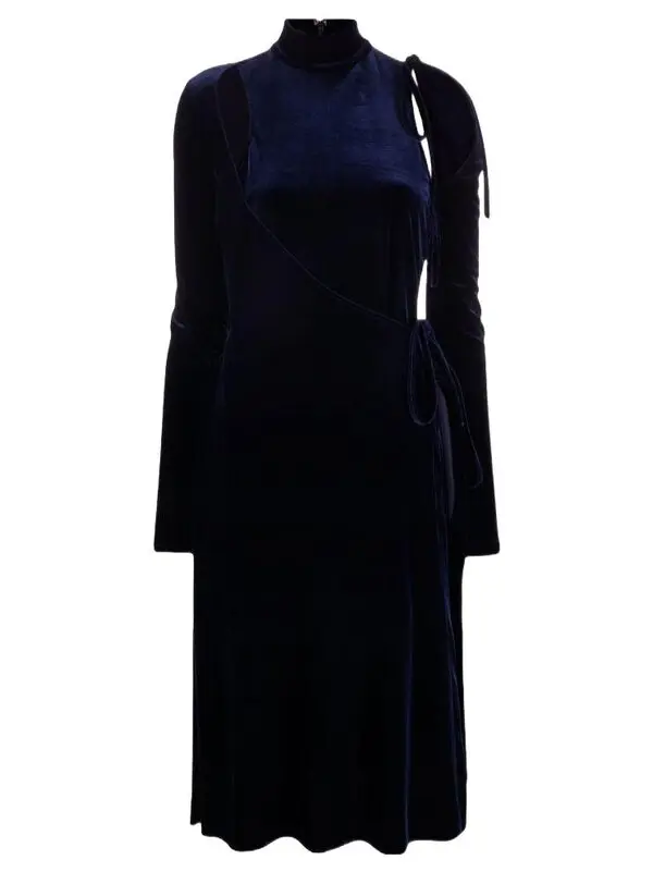 Versace High Neck Velvet Dress - Black