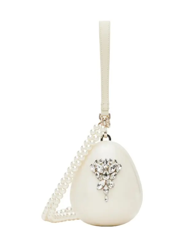 Simone Rocha Embellished Micro Pearl Shoulder Bag - White