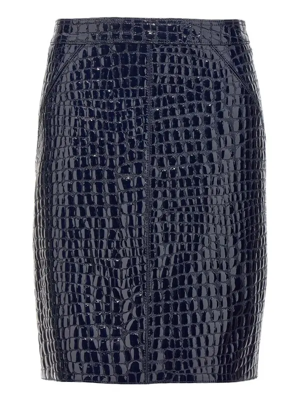 TOM FORD High-waisted Embossed Leather Mini Skirt - Black