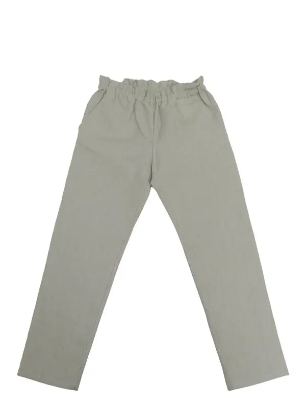 Bonpoint Elasticated Waist Pinstripe Trousers - Gray