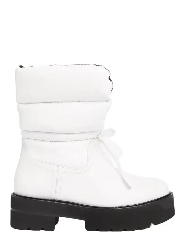 STUART WEITZMAN Round Toe Boots With Front Strap Detail - White