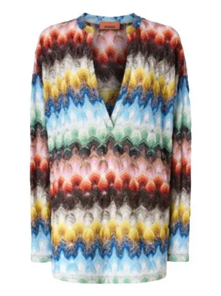 Missoni Textured V-neck Knitted Top - Multicolor