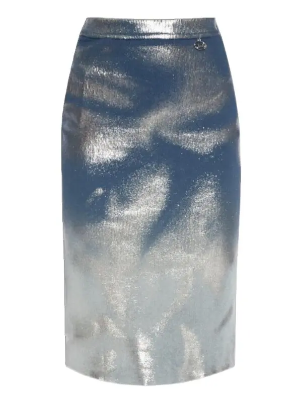 DIESEL® Loose Waist Skirt With Logo Embellishment - Gray