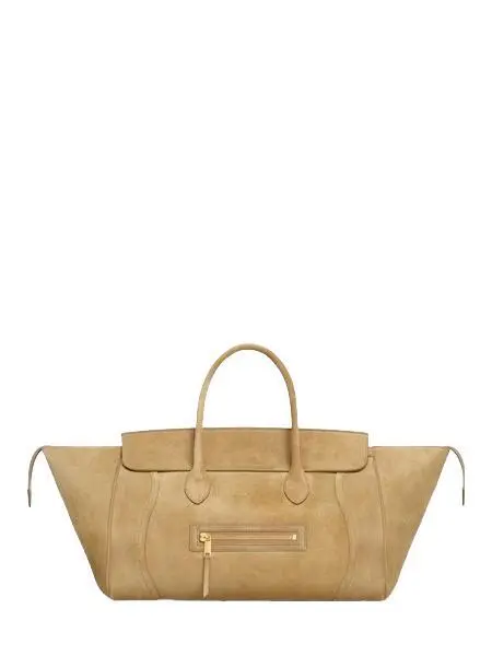 Celine Luggage In Suede Calfskin - Light Brown