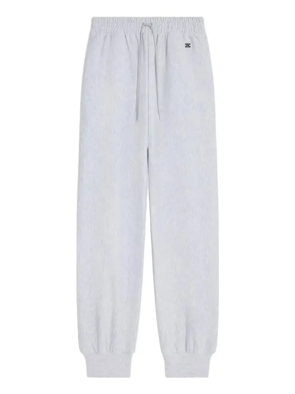 Celine Sweatpants In Cotton Fleece - Light Gray/black