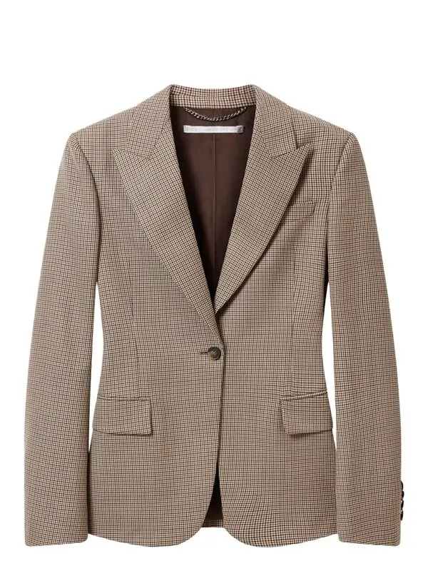 Stella McCartney Checked Single-breasted Blazer - Brown